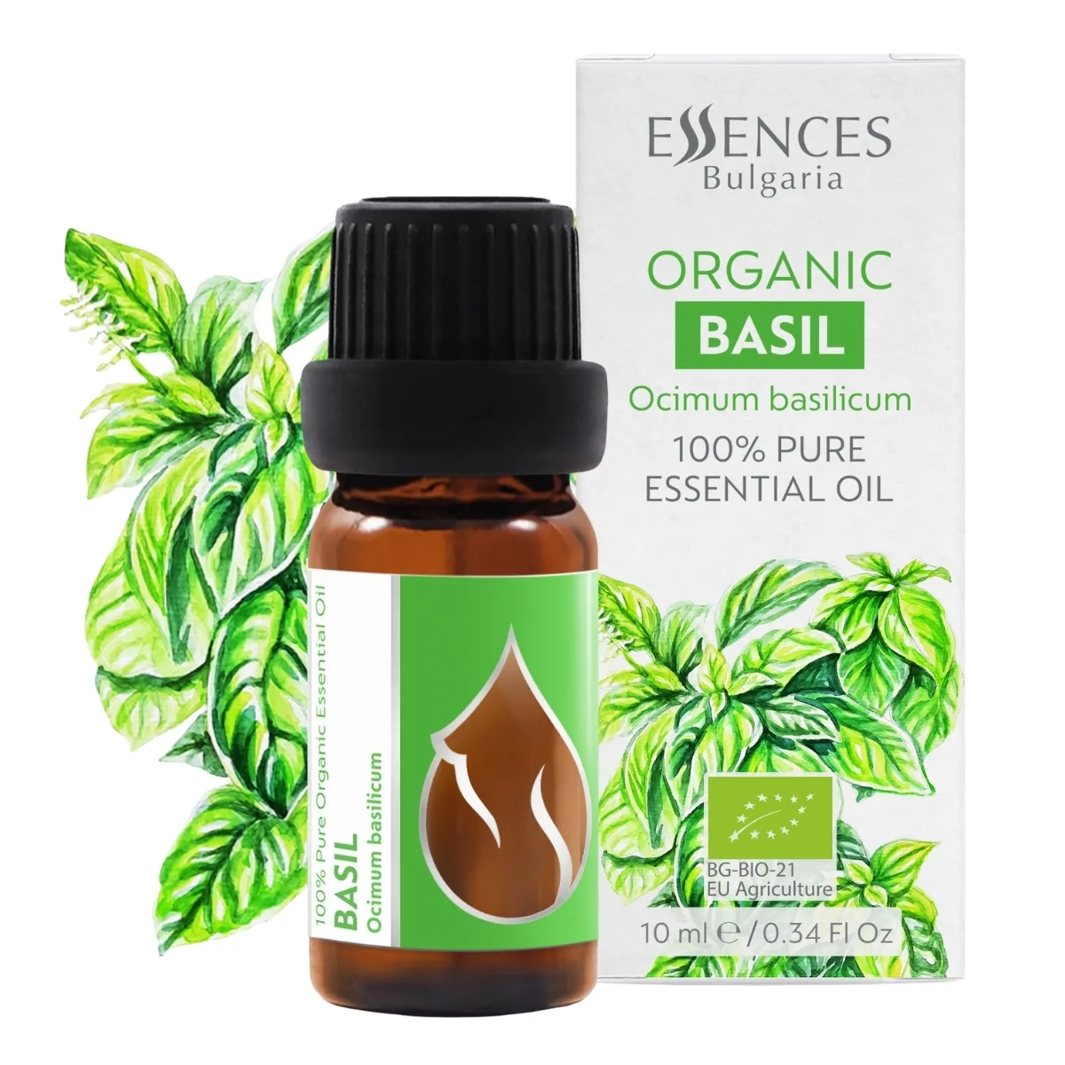 Organic Basil Essential Oil (10ml) – Essences Bulgaria