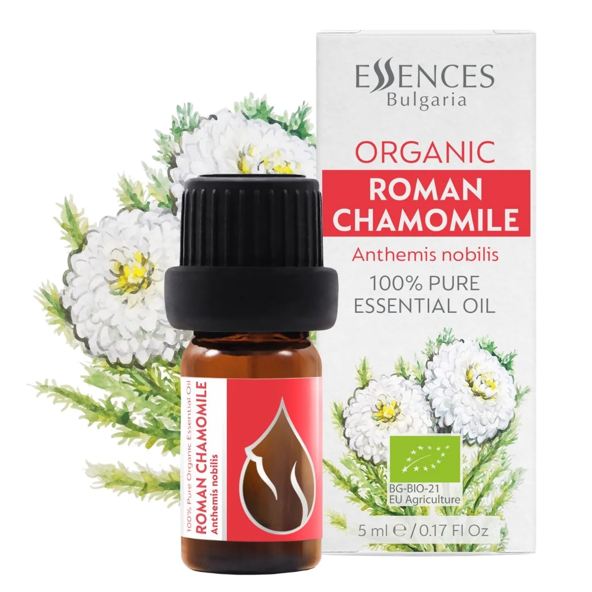 Organic Roman Chamomile Essential Oil (5 ml) – Essences Bulgaria